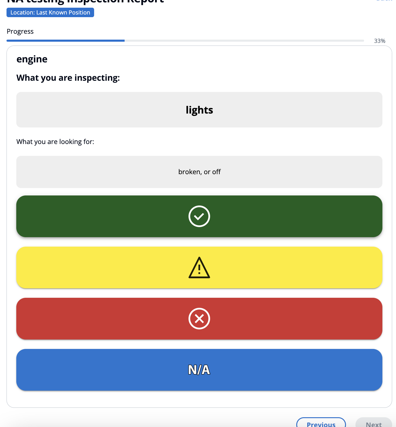 Equipment Inspection Form
